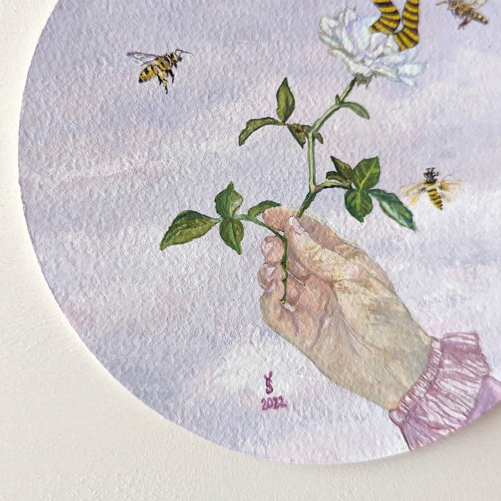 Bee Original Round Painting – Sian Zeng