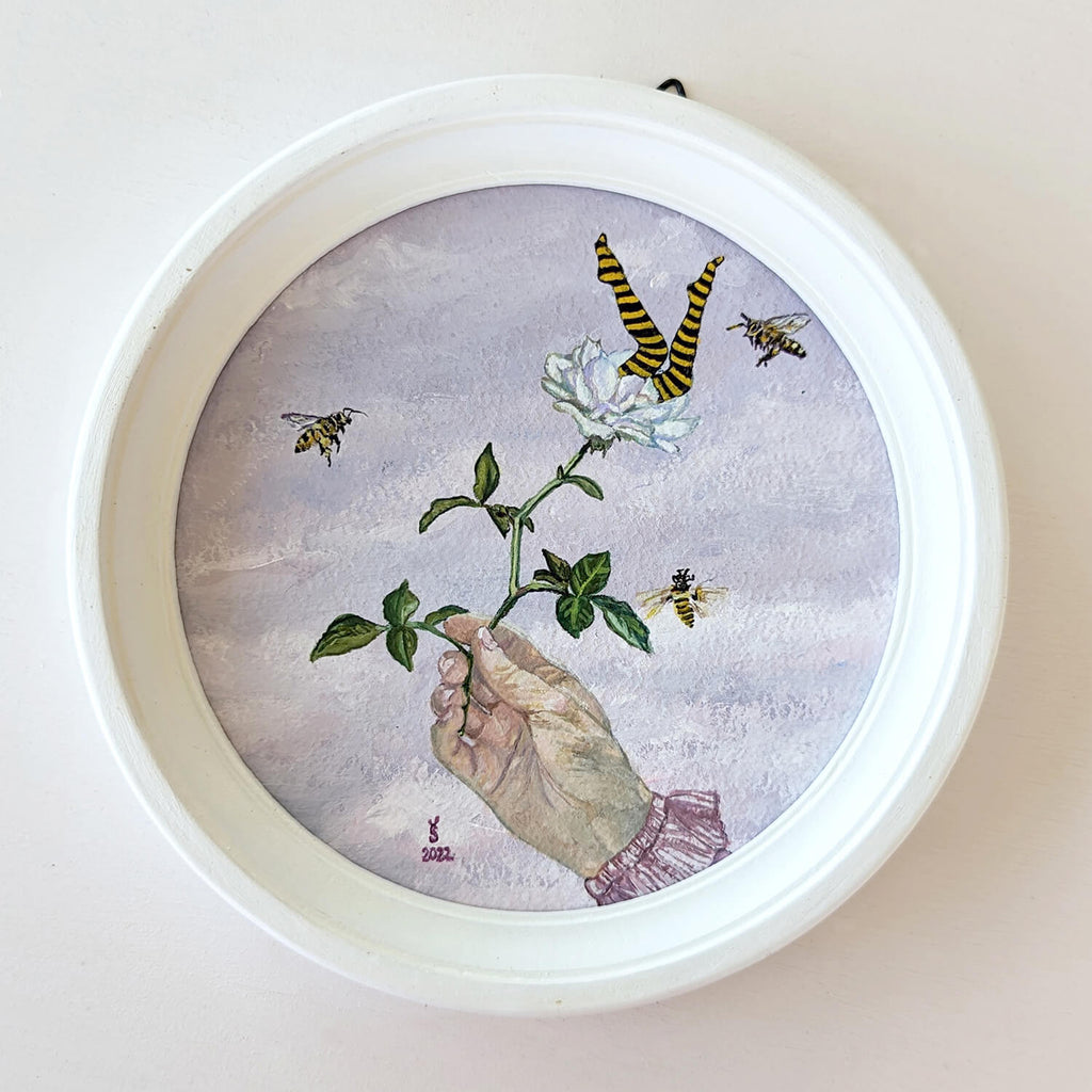 Bee Original Round Painting – Sian Zeng