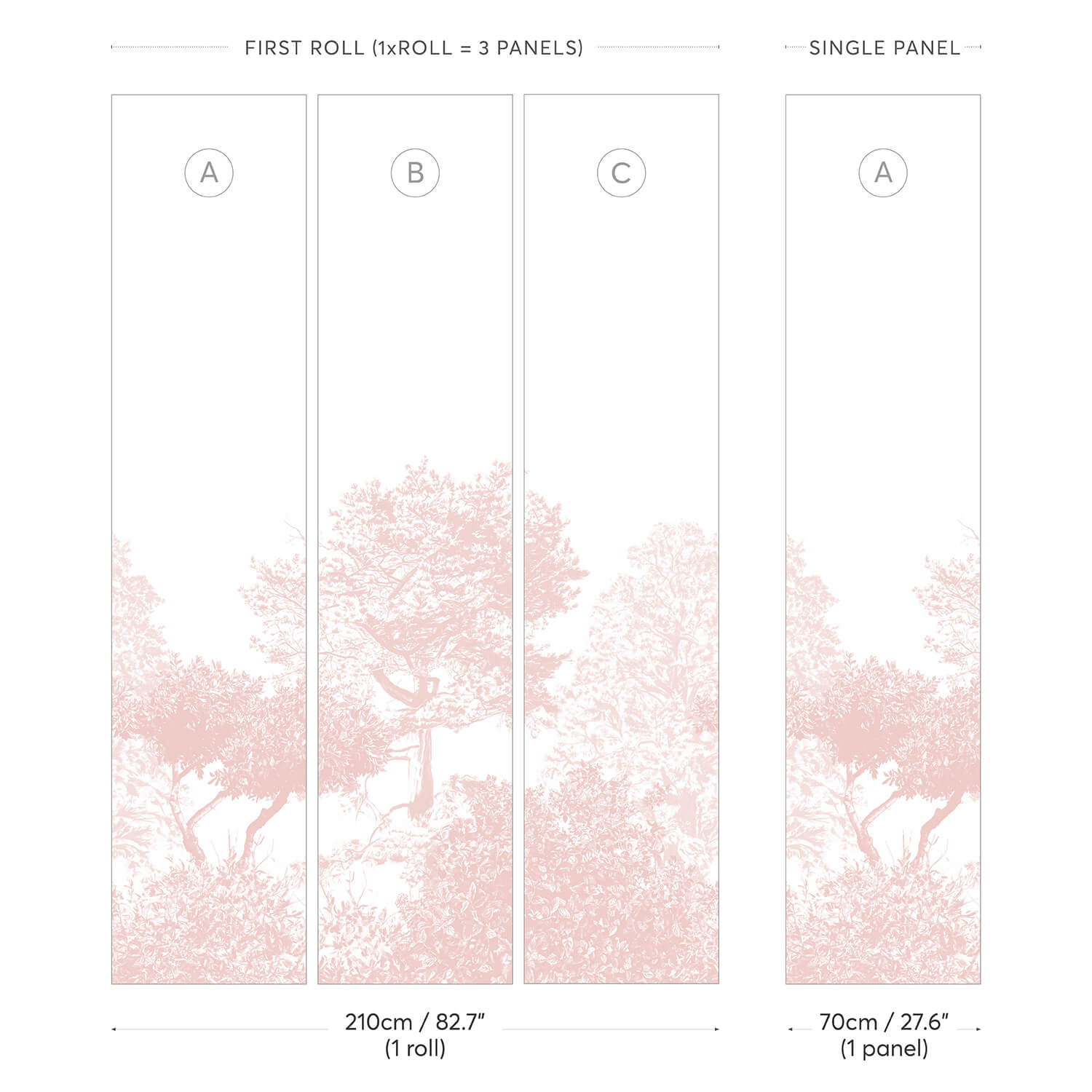 Hua Trees Mural Wallpaper - Pink – Sian Zeng