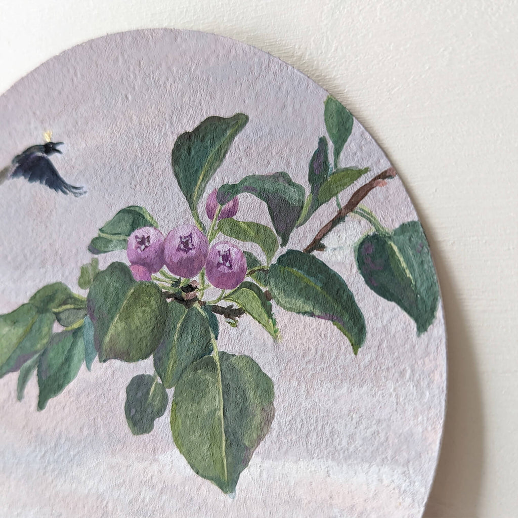 Sky Berries Original Round Painting – Sian Zeng