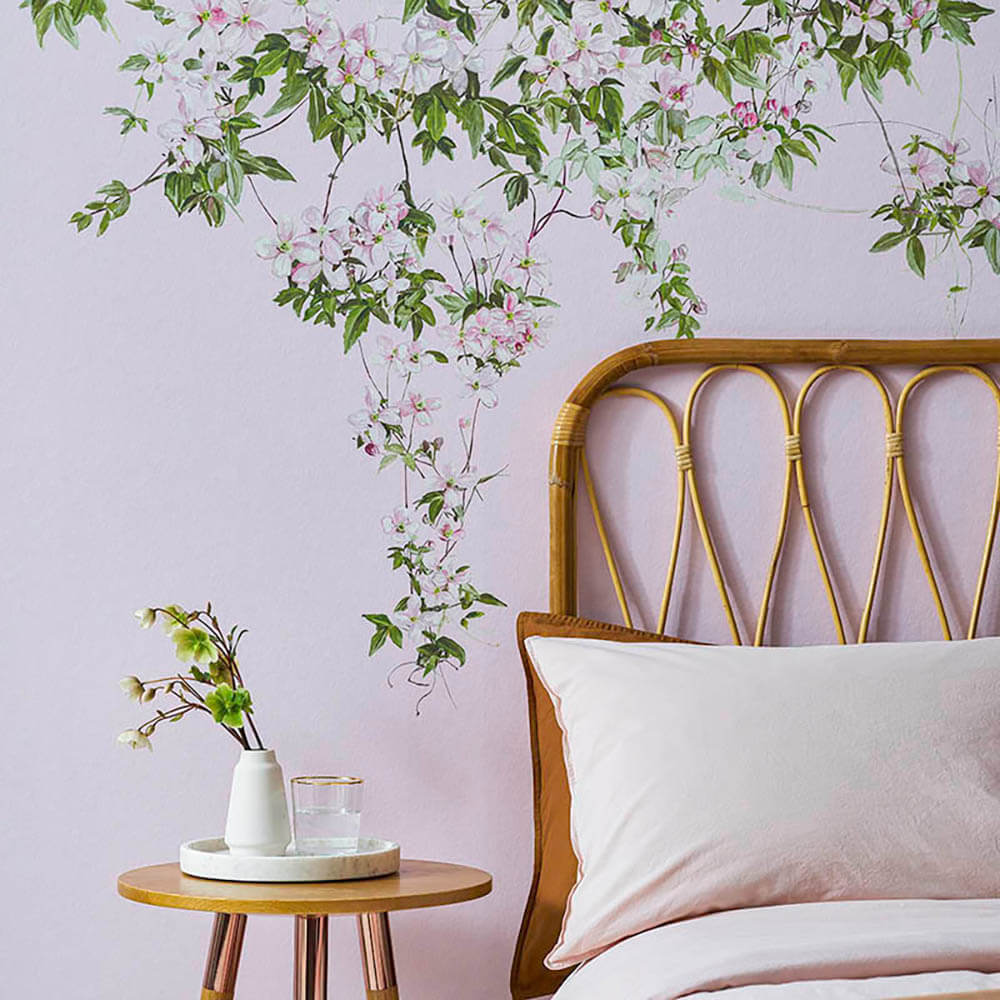 Clematis Mural Wallpaper - Pink – Sian Zeng