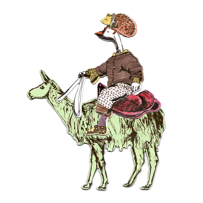 Goose Rider with Hedgehog Hat Magnet – Sian Zeng